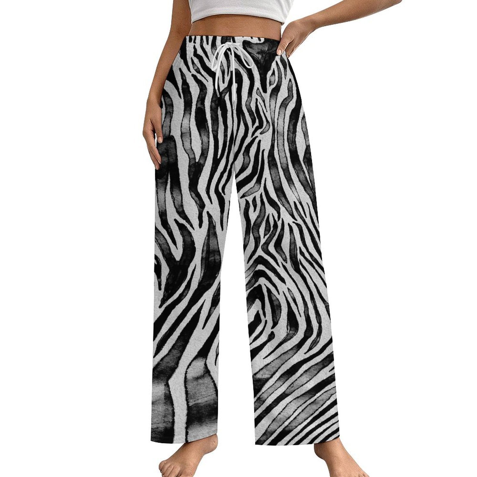 Animal Zebra Print Pajamas Leisure Trousers Soft Warm Sleepwear Bottoms ...