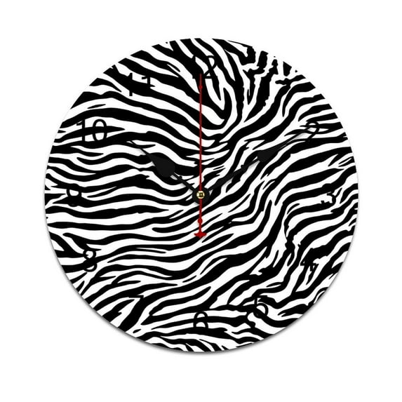 Animal Zebra Print Printed Silent Wall Clock Round Kitchen Clock Chic ...
