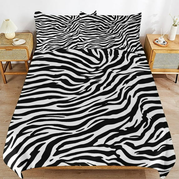 Animal Zebra Print Quilt Cover 3pcs Set Home Textiles Duvet Cover Set ...