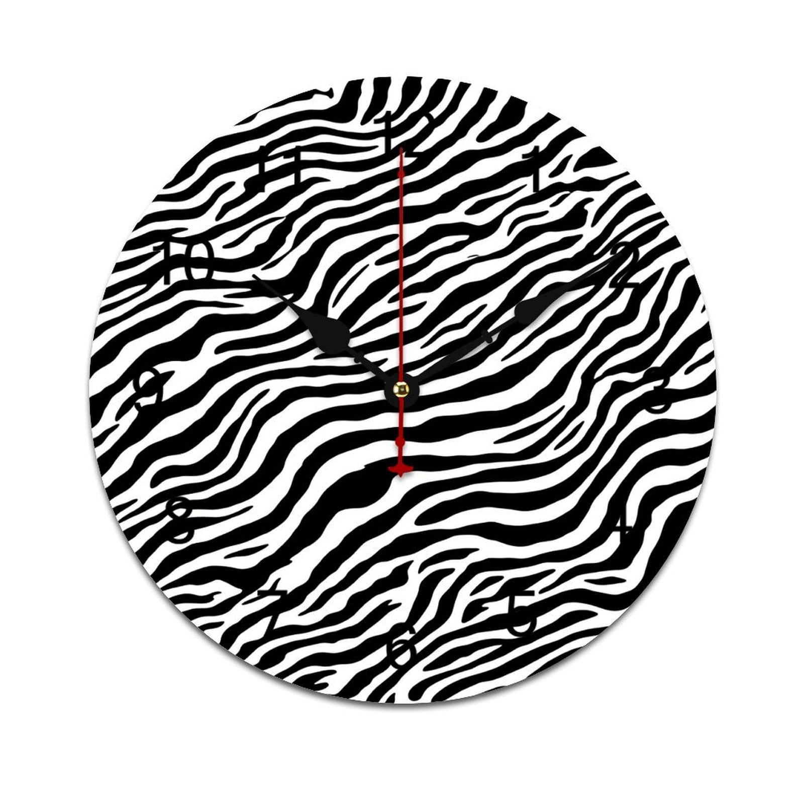 Animal Zebra Print Time Decorative Wall Clocks Round Large Wall Watch Bedroom Home Decor 10in ...