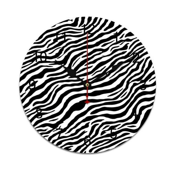 Animal Zebra Print Time Decorative Wall Clocks Round Large Wall Watch ...