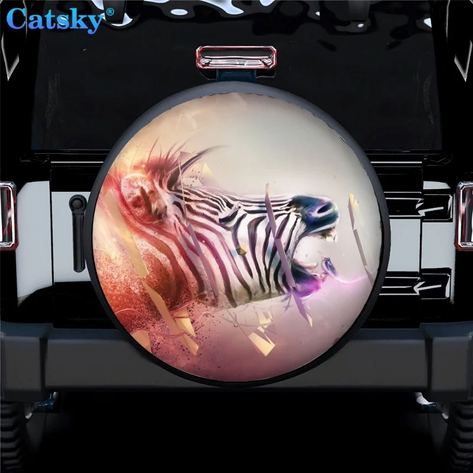 Animal - Zebra Printed Spare Tire Cover Waterproof Tire Wheel Protector ...