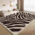 Animal Zebra Stripe Area Rugs, Brown Pattern Carpet, Washable Non Slip ...