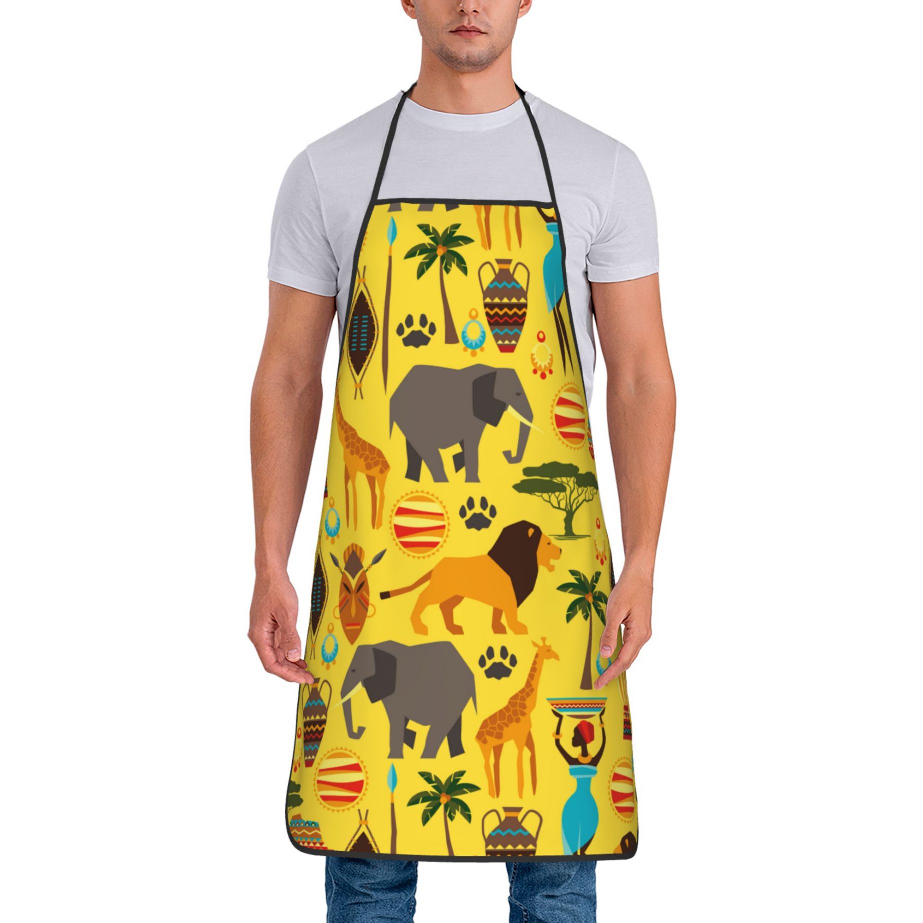 Animal background Aprons for Women Men Waterproof Apron Kitchen Chef ...