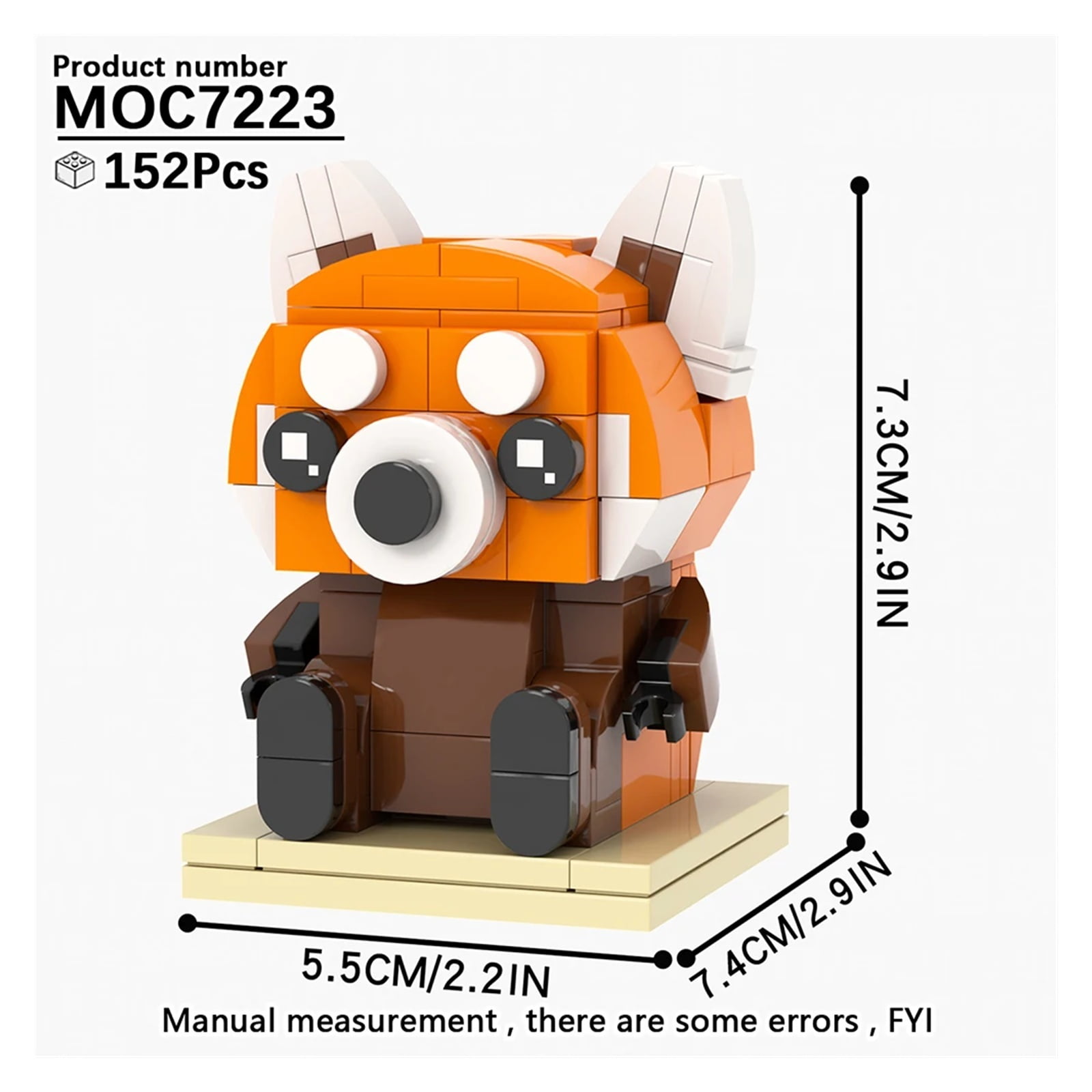 Animal bricks, deer, cat, dog, red panda bricks, farm-compatible ...