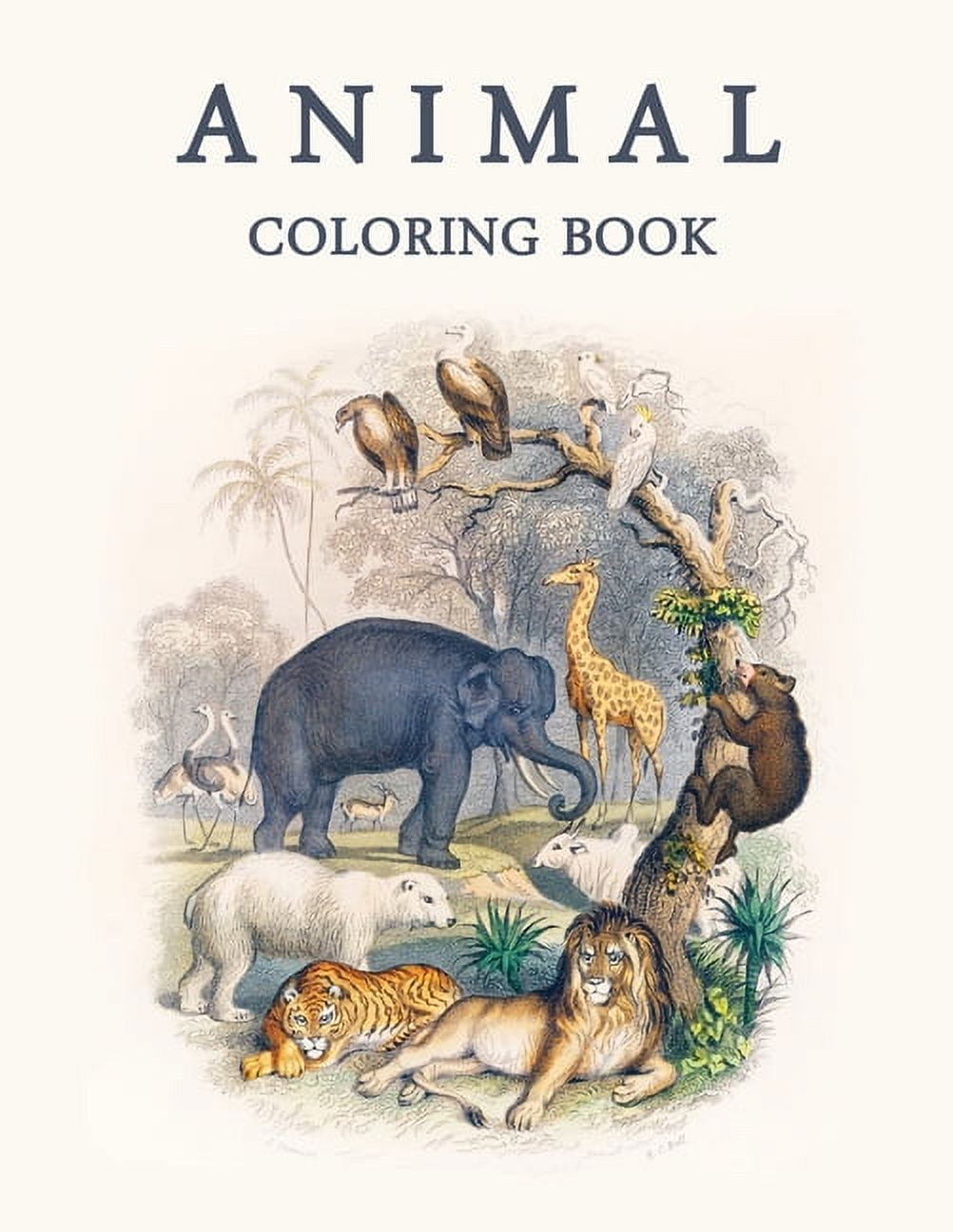 Animal coloring book : Stress Relieving Designs Animals, Relaxing ...
