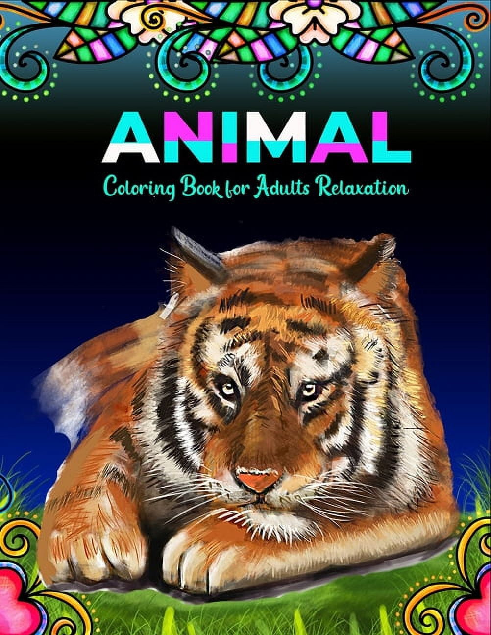 Animal coloring book for adults relaxation: Beautiful Stress Relieving ...