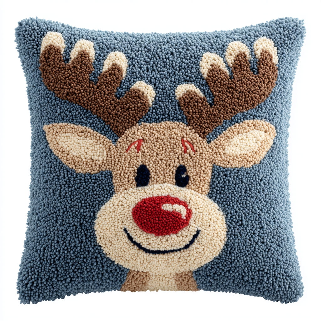 Animal deer Latch Hook Pillow Kits Embroidery Latch Hooking Crochet ...