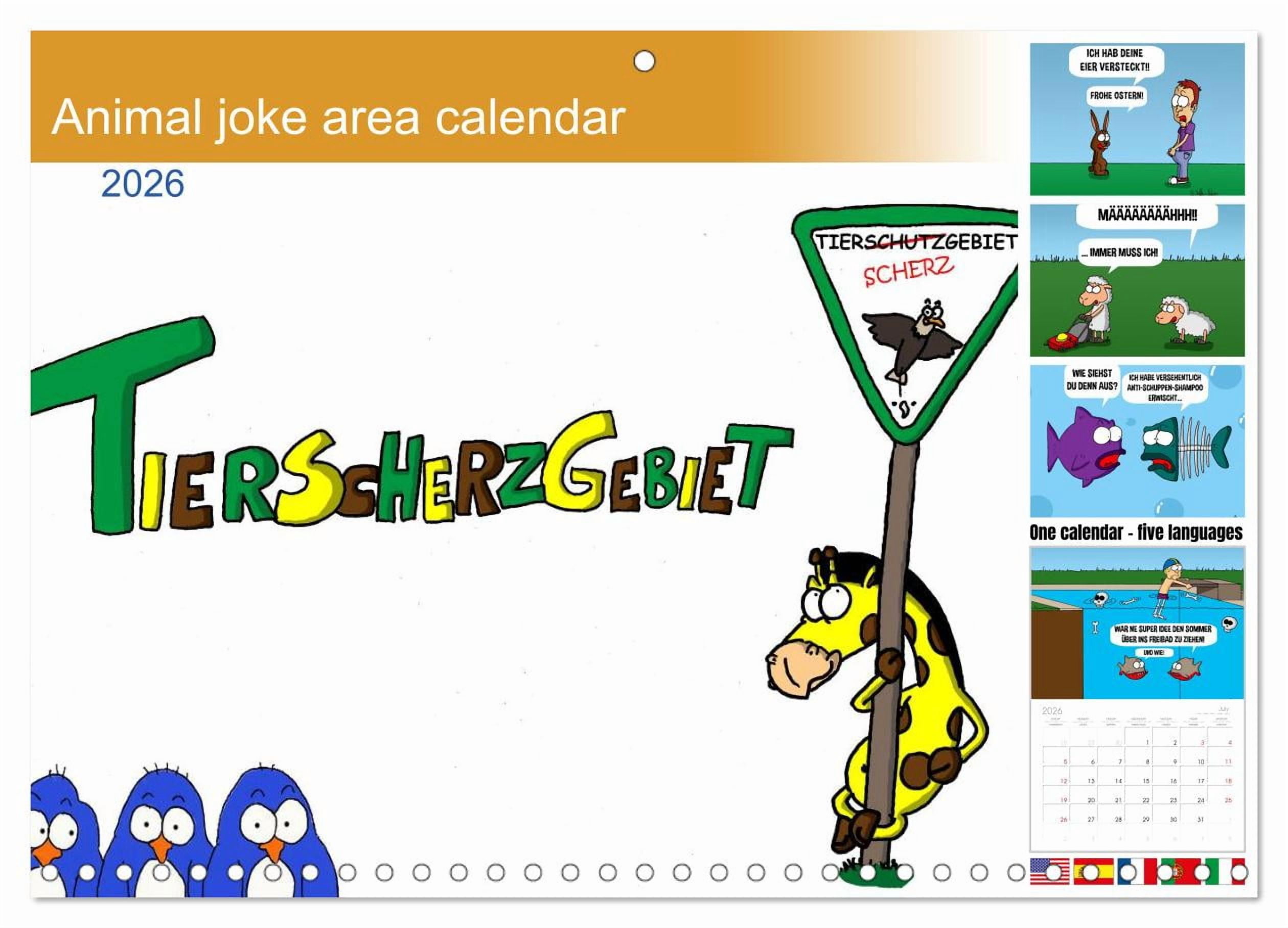 Animal joke area calendar (Monthly Wall Calendar 2026 16.5 x 23.4 (open ...
