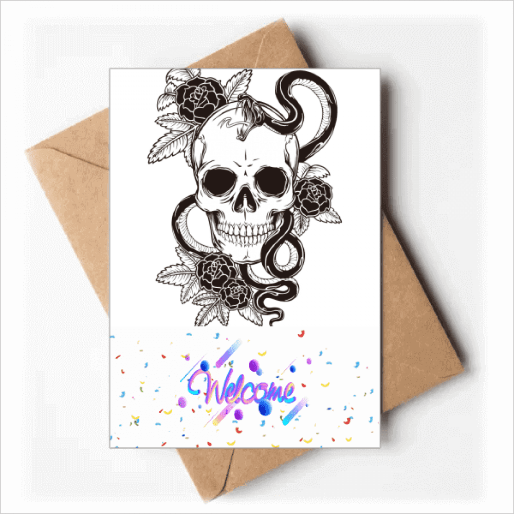 Animal l Snake Sketch Pattern Welcome Back Greeting Cards Envelopes ...