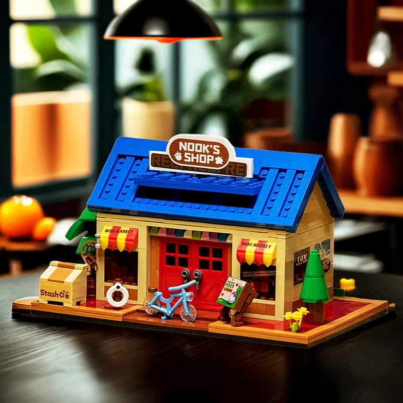 Animal shop mini building block set, creative street scene house ...