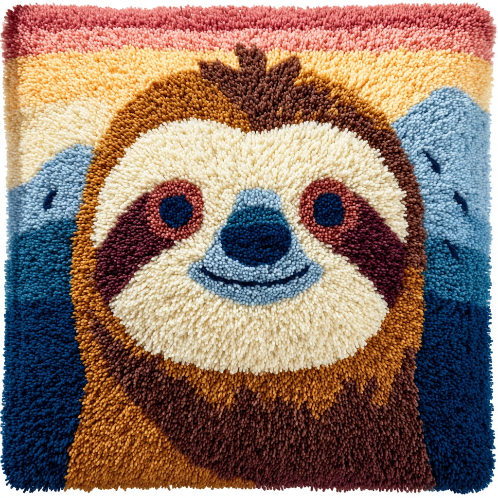 Animal sloth Latch Hook Kits Pillow Latch Hook Embroidery Kit DIY ...