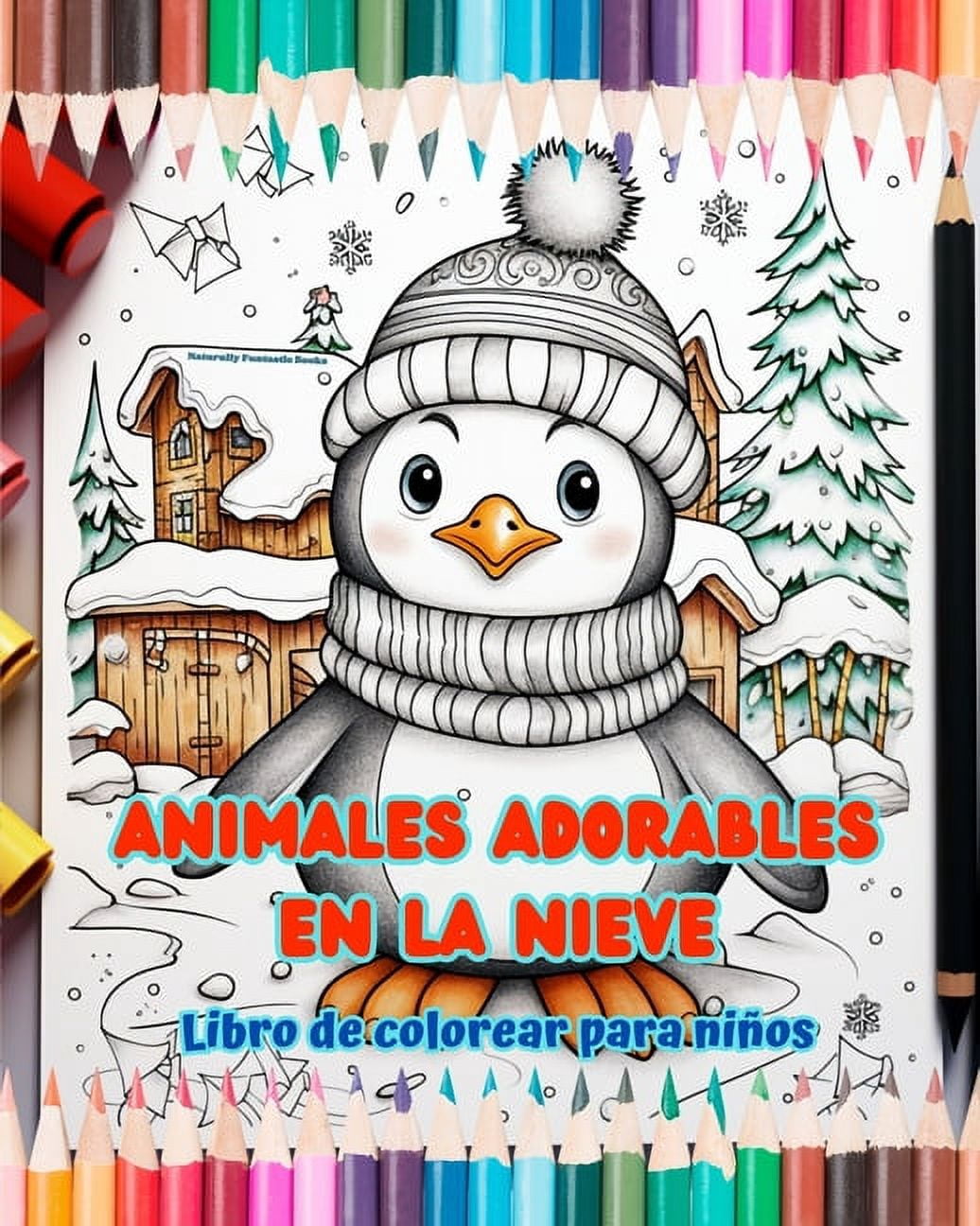 Animales adorables en la nieve - Libro de colorear para niños - Escenas ...