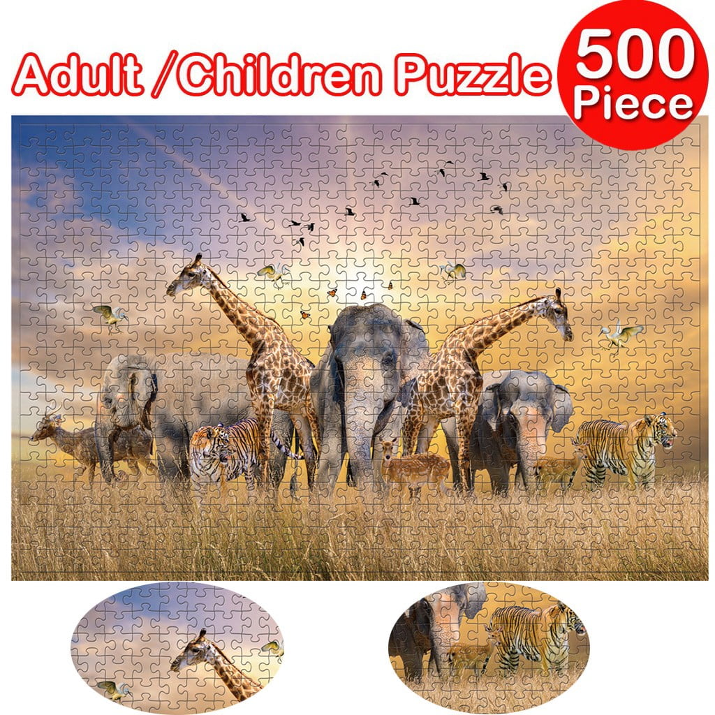 Animals 500 Piece Jigsaw Puzzles for Adults - Each Puzzle Measures 18 ...