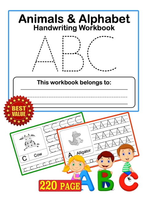 Animals And Alphabet HandWriting WorkBook: Alphabet Handwriting ...