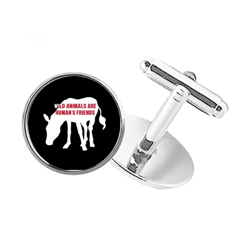 Animals Are Humans Friends Round Button Cuff Clip Stud Cufflinks ...