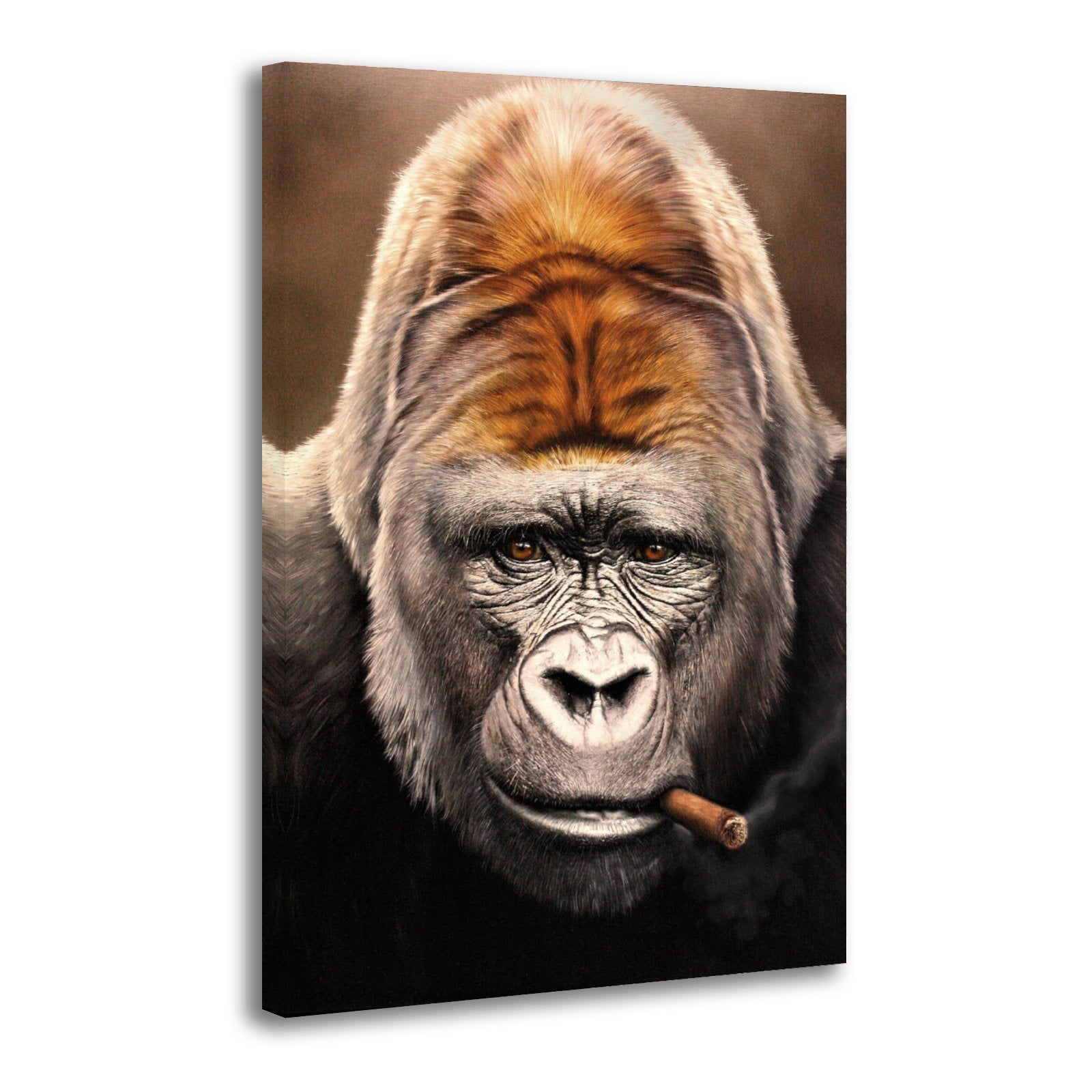 Animals Artwork Gorillas Smoking Canvas Art Poster and Wall Art Picture ...