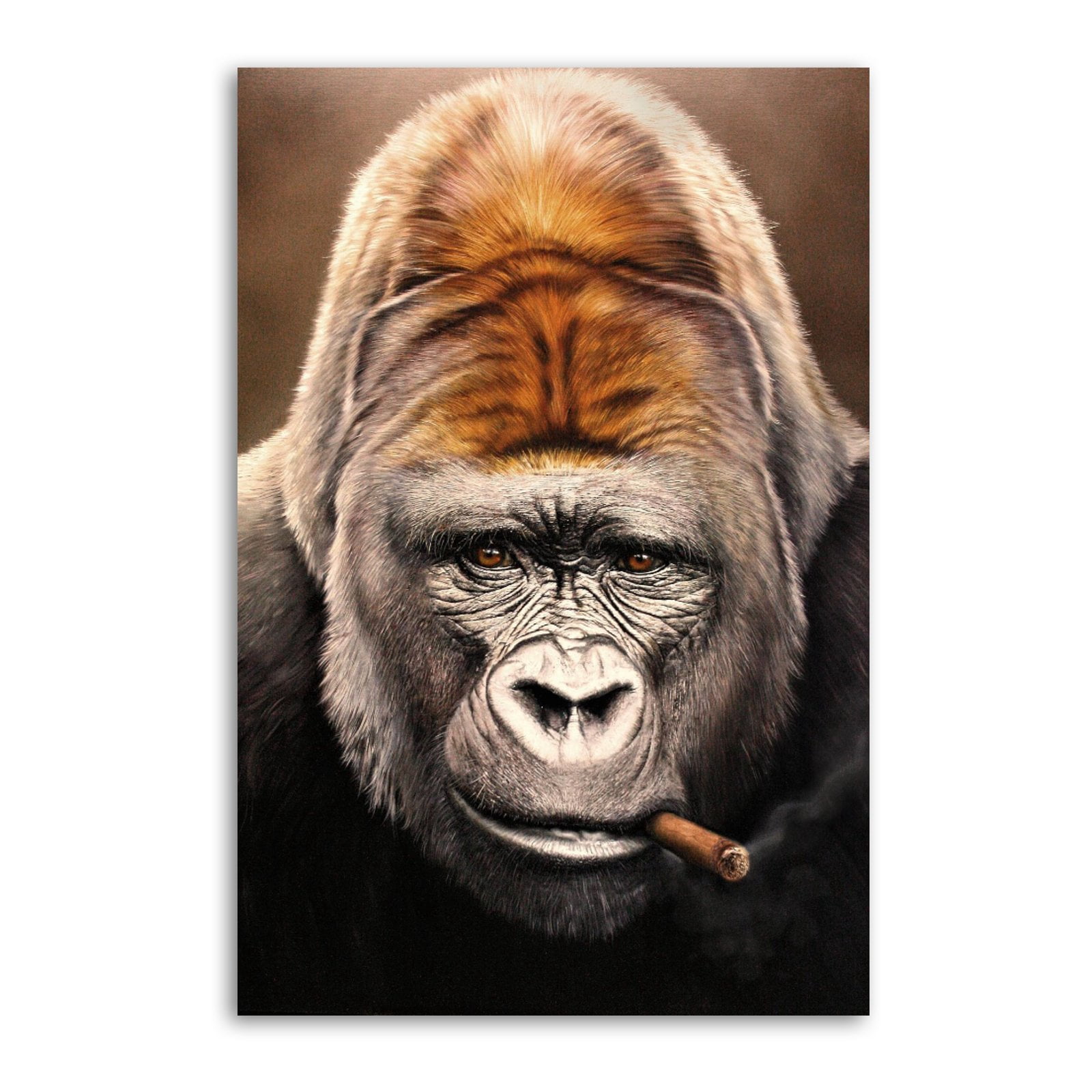 Animals Artwork Gorillas Smoking Canvas Wall Art Prints Poster Gifts ...