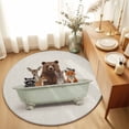 Animals Bears Deer Rabbit Round Rug 3ft Fox in Bathtubs Washable Area ...