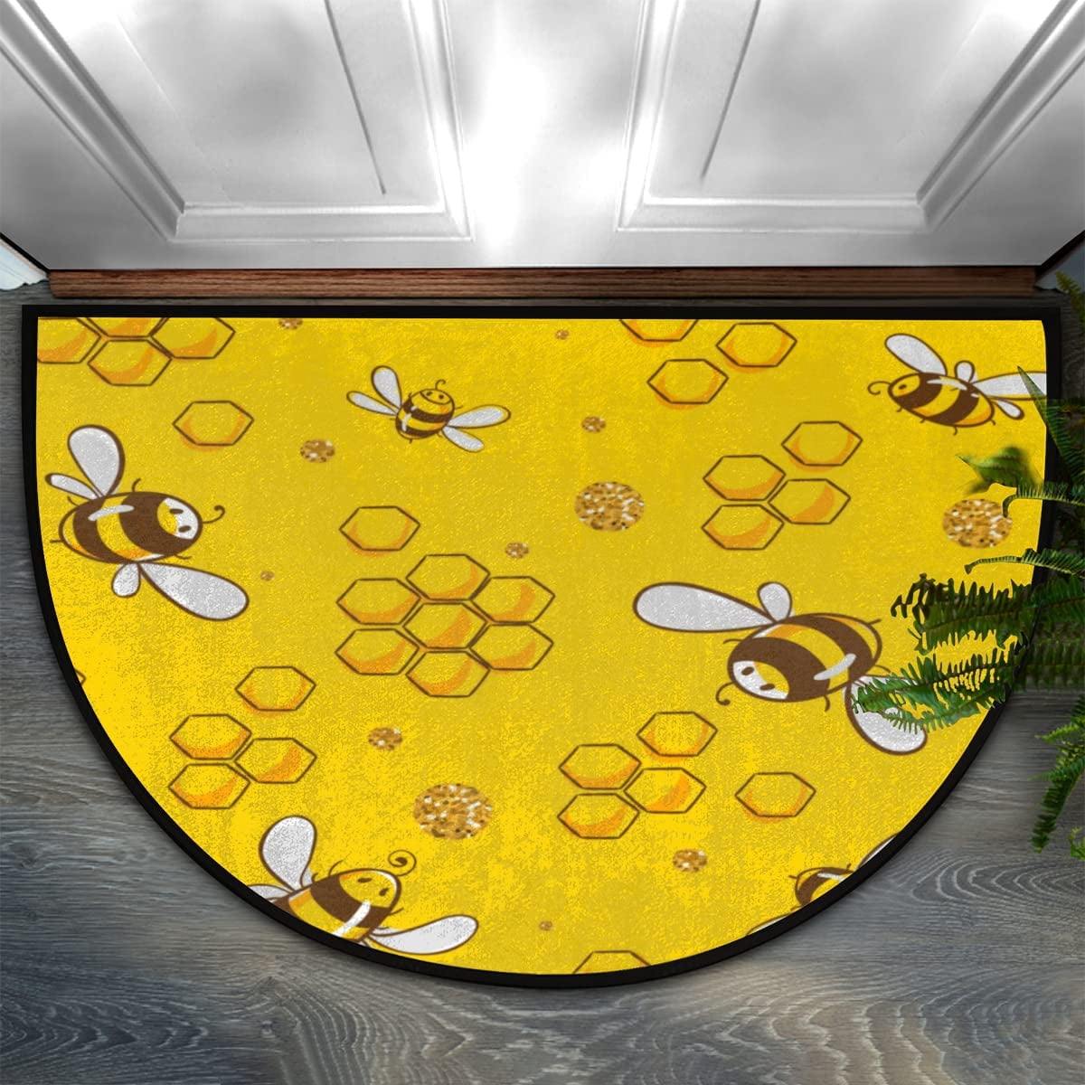 Animals Bees Hives Half Round Door Mat Half Circle Area Rug Doormat ...