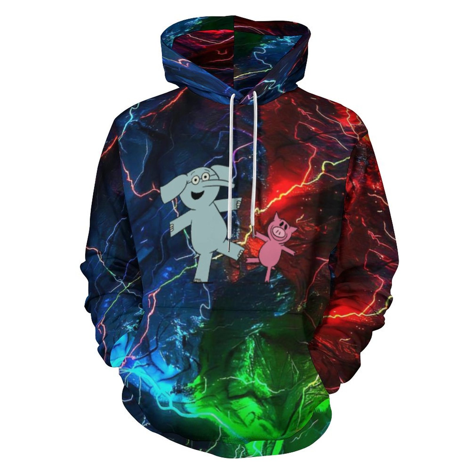 Animals Cartoon Elep-hant And Piggie Men's Hoodie For Adult Youth ...