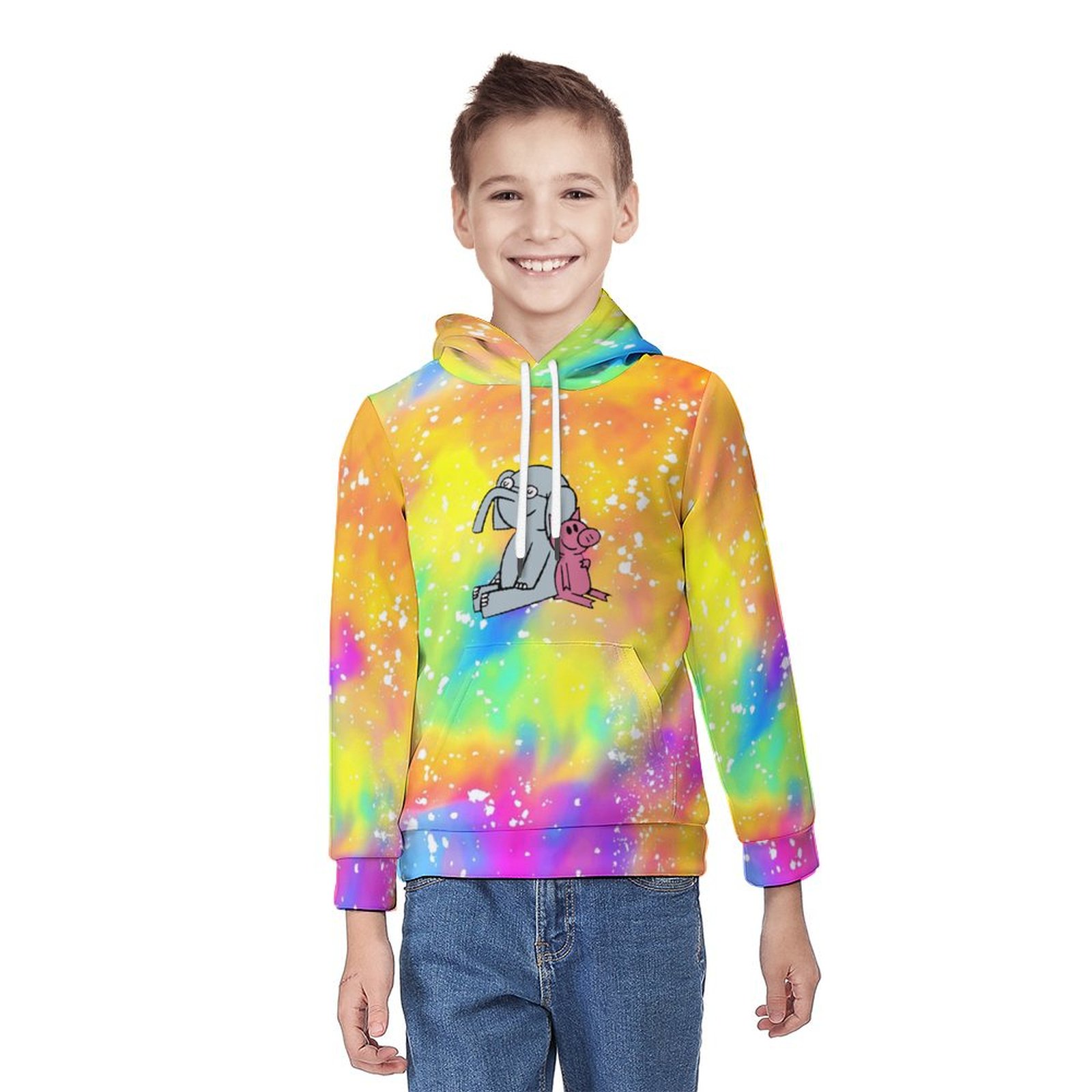 Animals Cartoon Elep-hant And Piggie Unisex Children's Hoodie For Kids ...