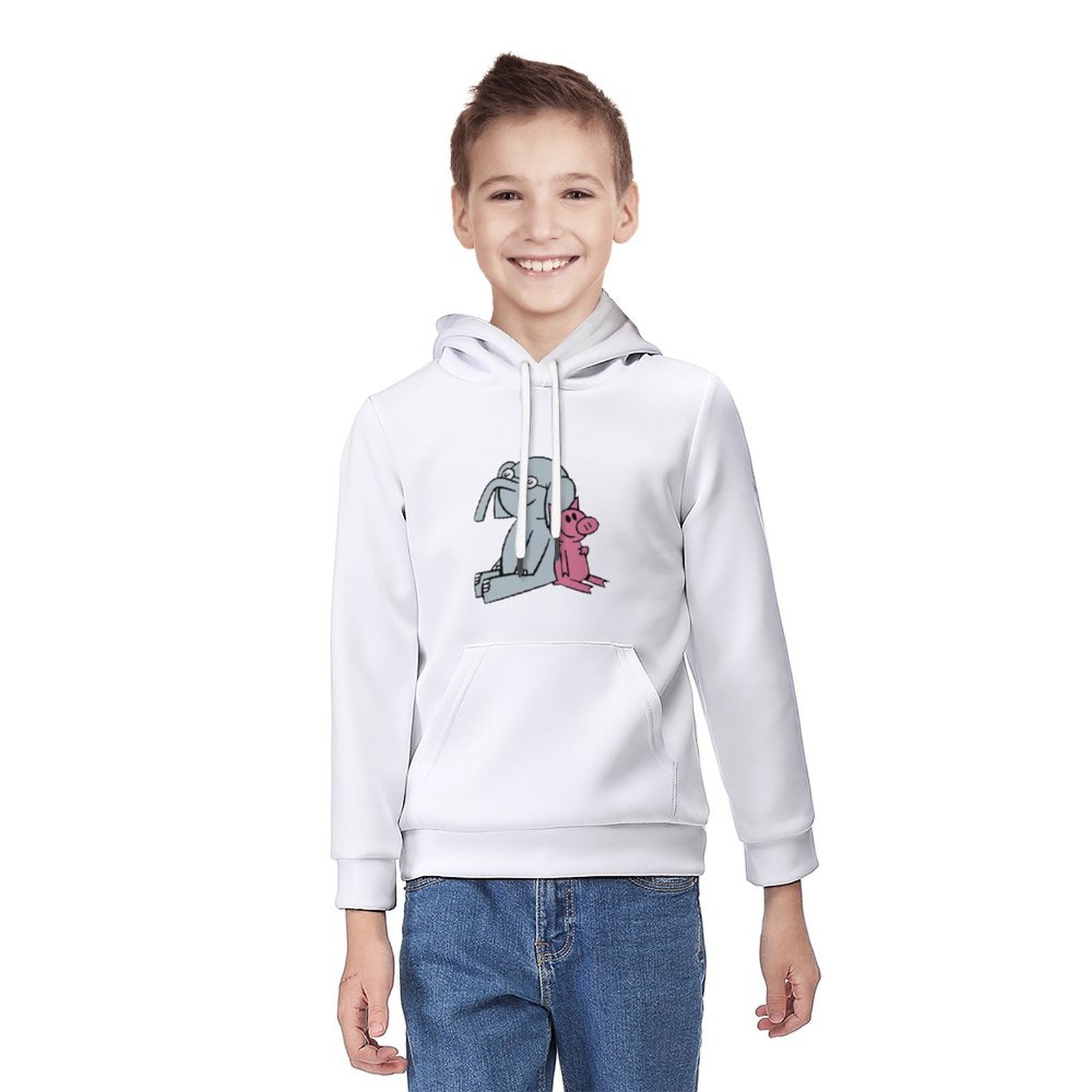 Animals Cartoon Elep-hant And Piggie Unisex Children's Hoodie For Kids ...
