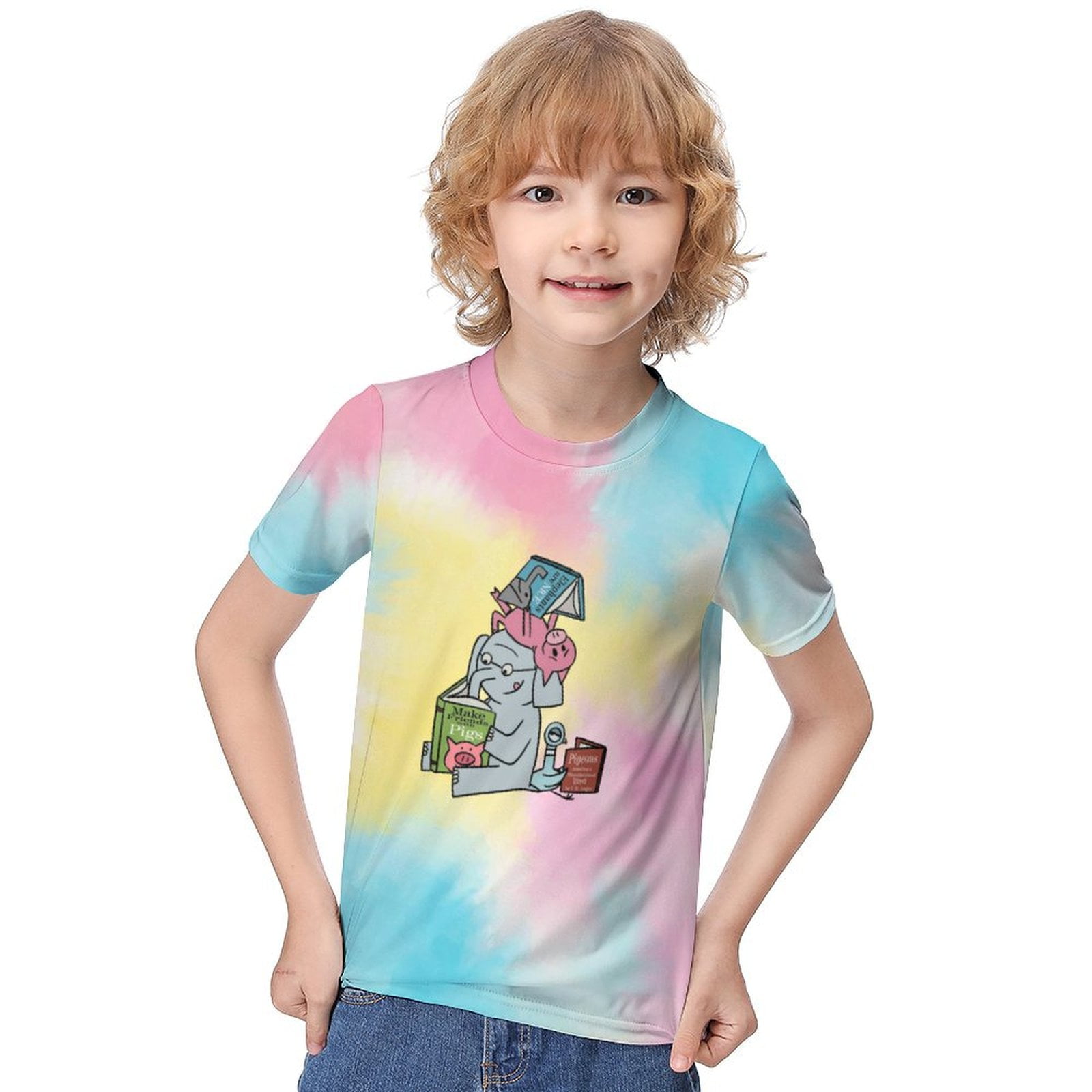 Animals Cartoon Elep-hant And Piggie Kids T-shirt, Cool Novelty Unisex ...