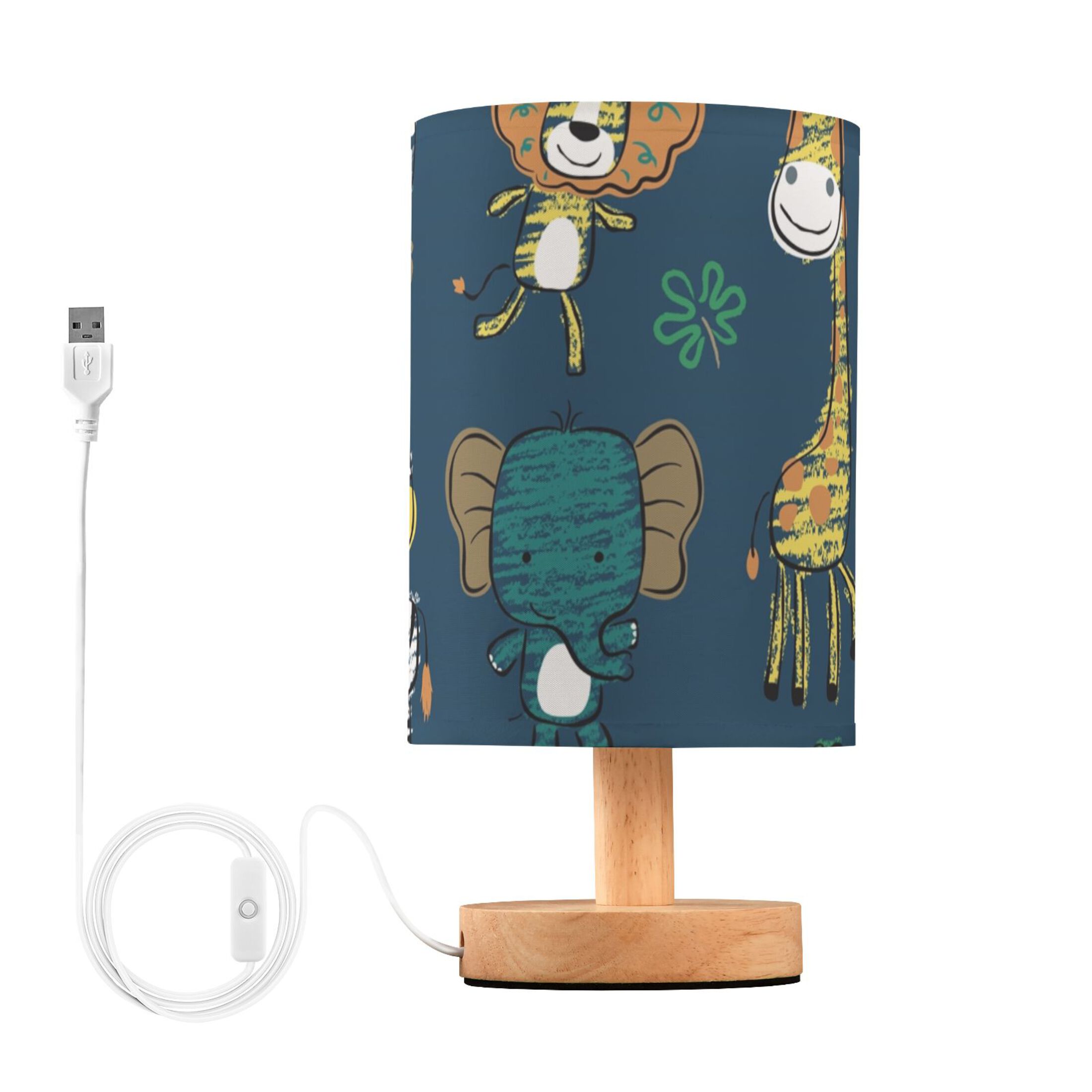 Animals Cartoon Zebra Elephant Giraffe Bedside Table Lamp LED Warm ...