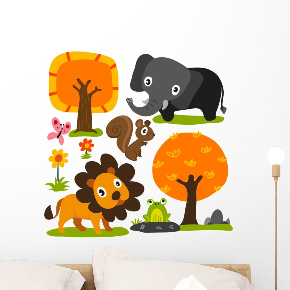 Animals Character Design Wall Decal Sticker Set Wallmonkeys Individual ...