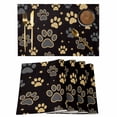 Animals Claws Pattern Cotton Linen Placemats Set of 8, Gray Cats Dog ...
