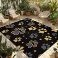 Animals Claws Pattern Outdoor Rug, Gray Cats Dog Animal Star Black Non ...