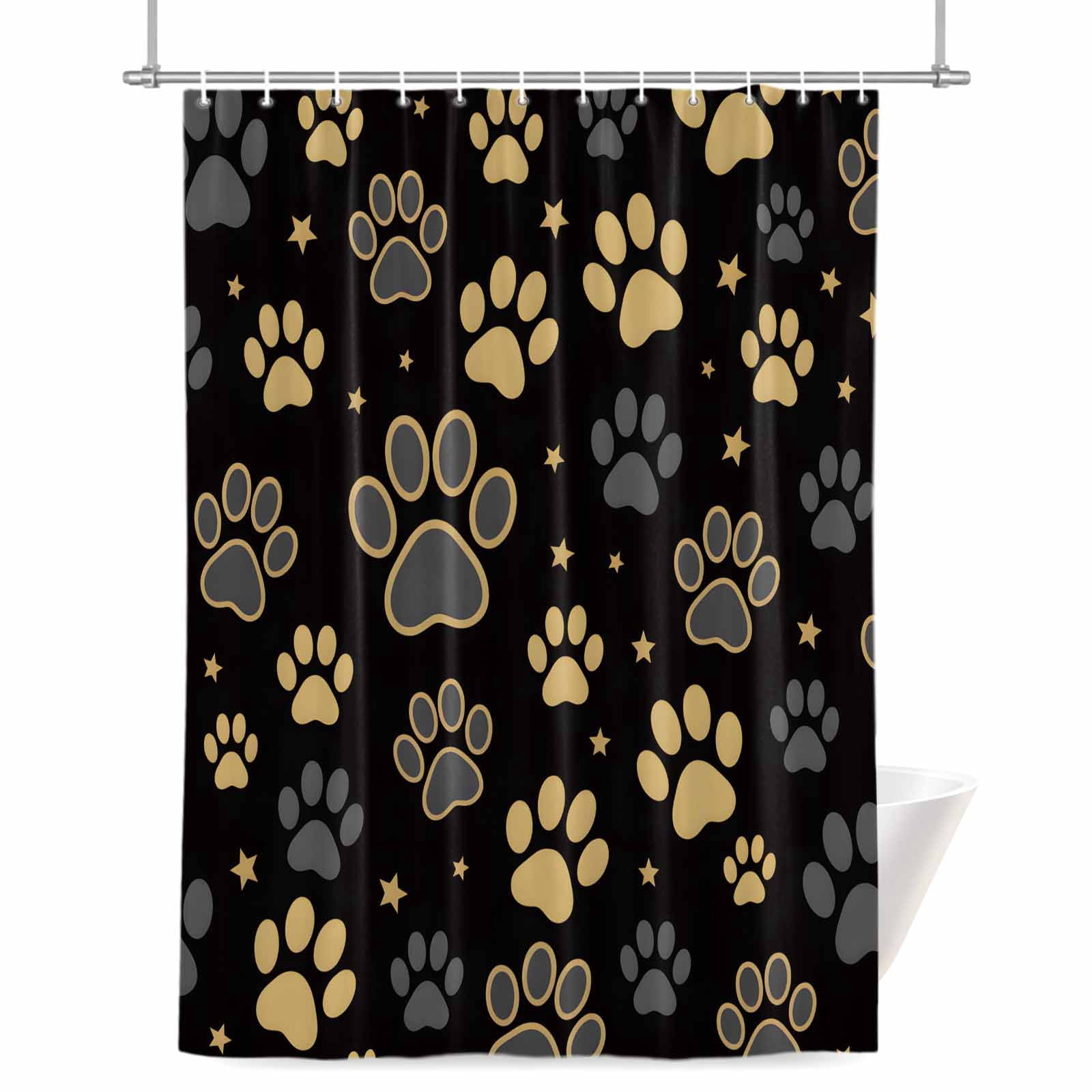 Animals Claws Pattern Shower Curtains for Bathroom, Gray Cats Dog ...