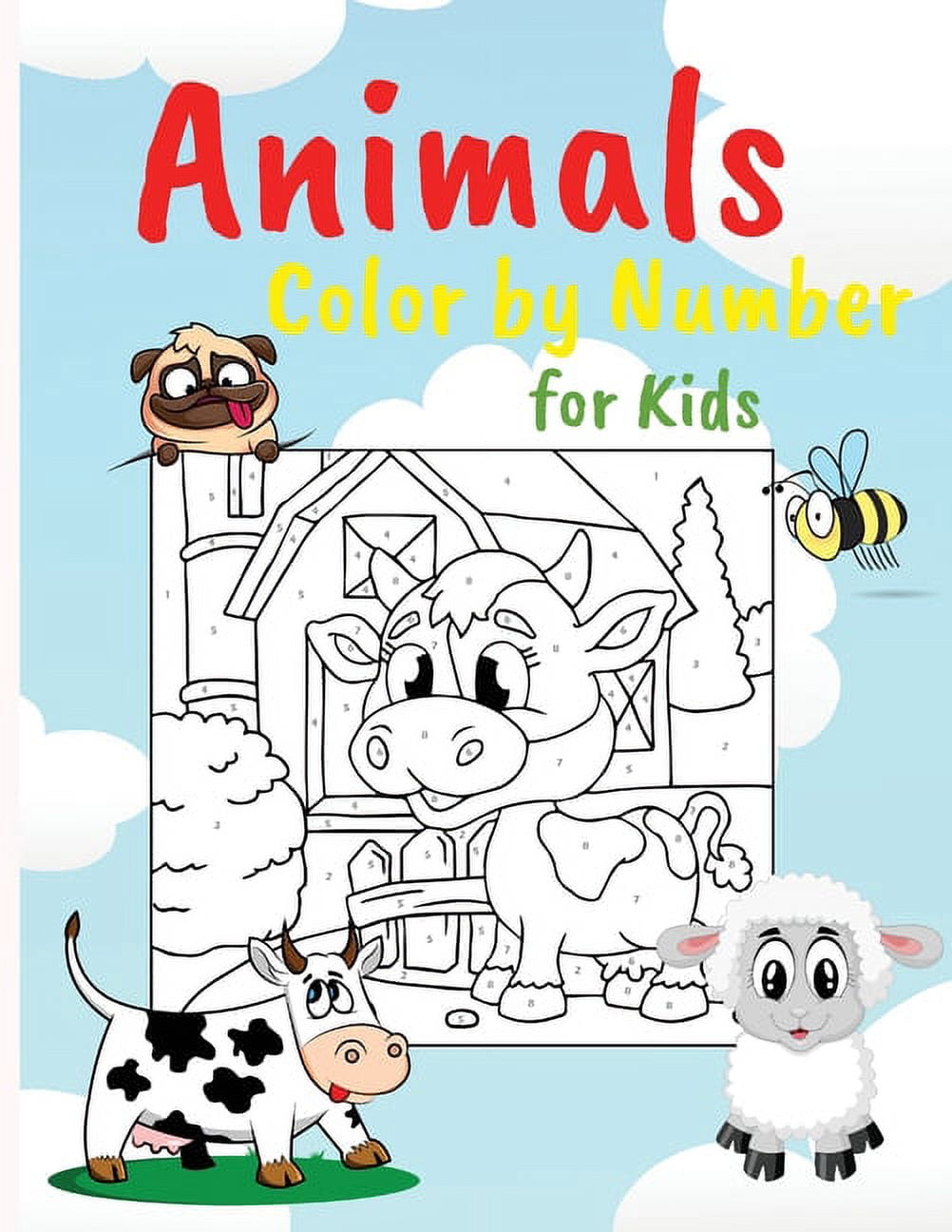 Animals Color by Numbers: Educational Activity Book for Kids, Easy ...