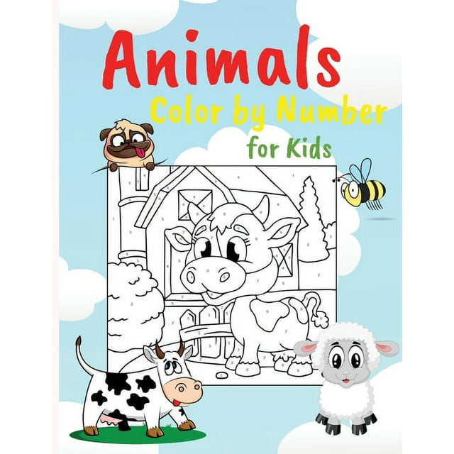 Animals Color by Numbers: Educational Activity Book for Kids, Easy ...