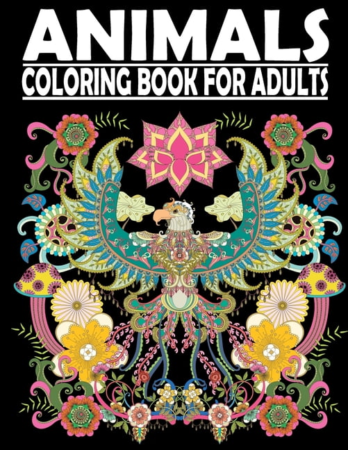 Animals Coloring Book for Adults: Stress Relieving Coloring Book ...