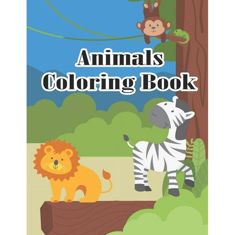 animals coloring book front page