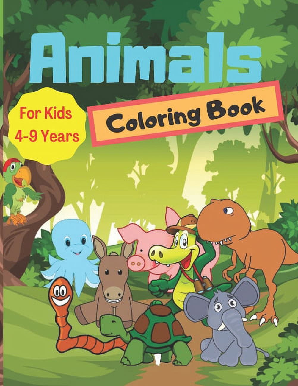 Animals Coloring Book For Kids 4-9 Years : Cute Animals Coloring Books ...