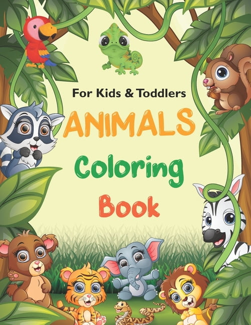 Animals Coloring Book for Kids & Toddlers: Wild & Farm Animals ...