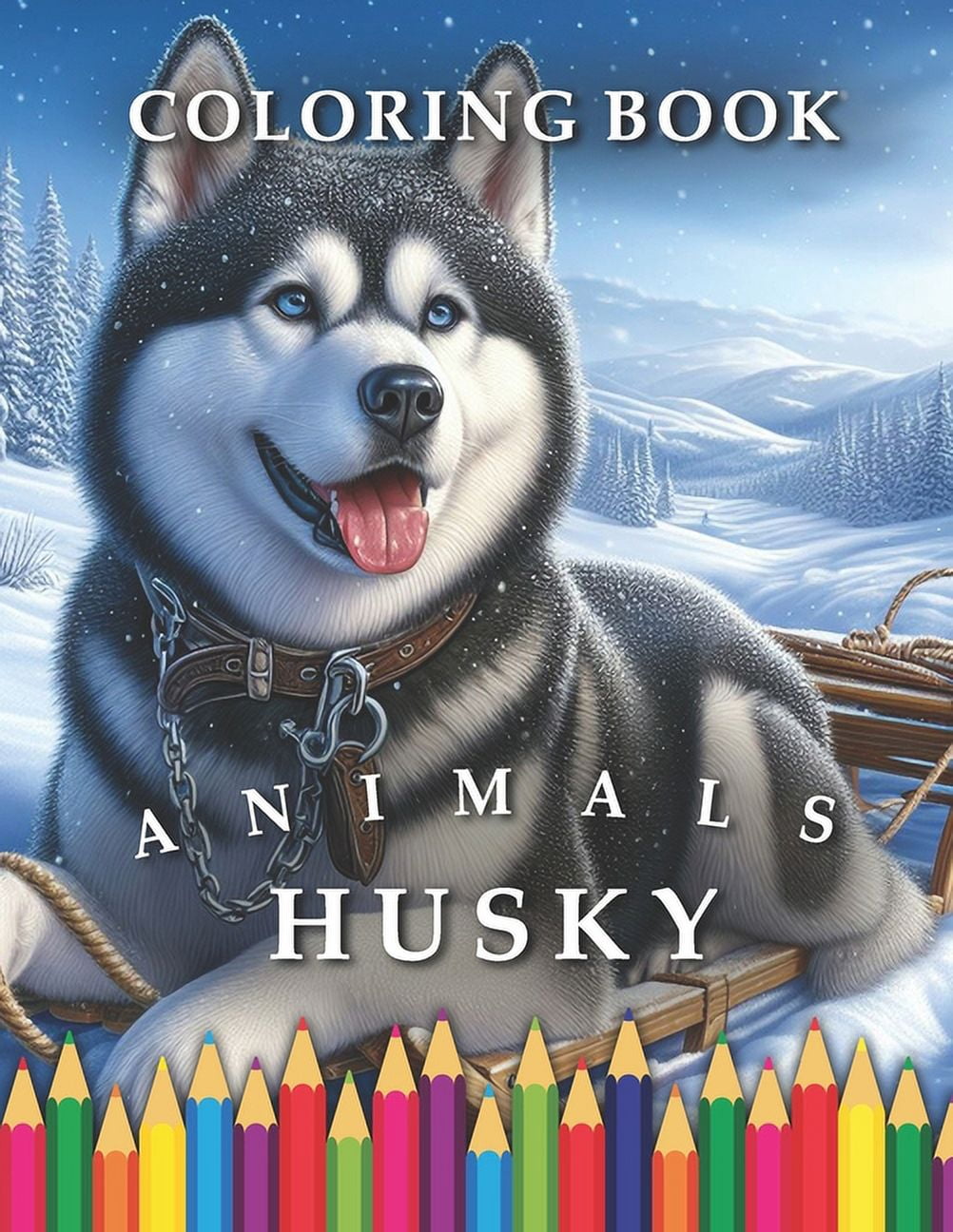 Animals Coloring Books: Husky Coloring Book: For Adults & Children ...