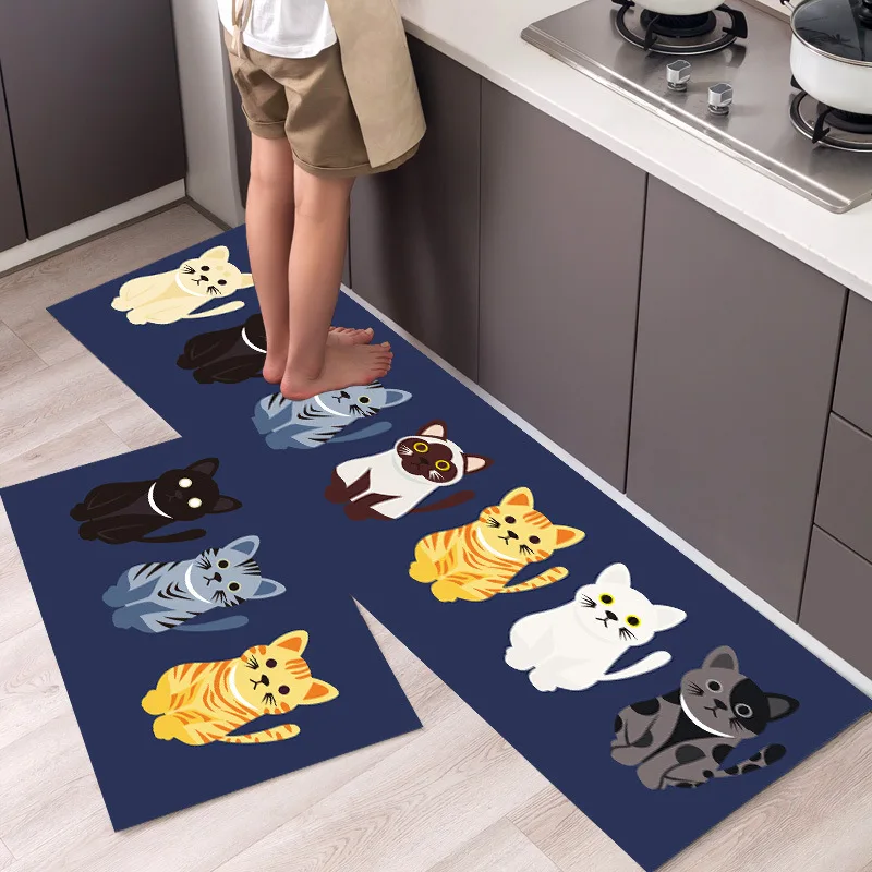 Animals Cute Cats Kitchen Carpet Anti-slip Floor Mats for Living Room ...