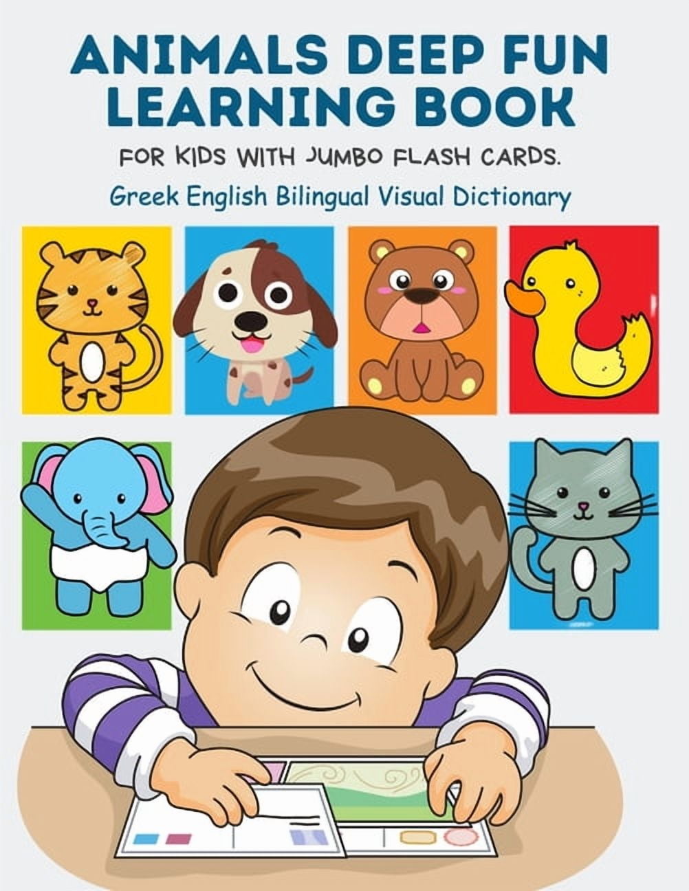 Animals Deep Fun Learning Book for Kids with Jumbo Flash Cards. Greek ...