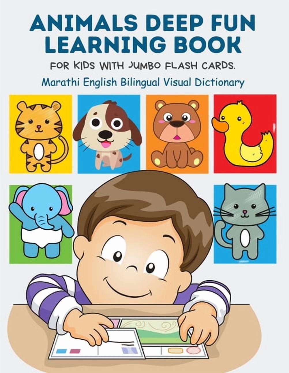 Animals Deep Fun Learning Book for Kids with Jumbo Flash Cards. Marathi ...