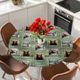 Animals Deer Bears in Frames Round Fitted Tablecloth with Elastic Edge ...