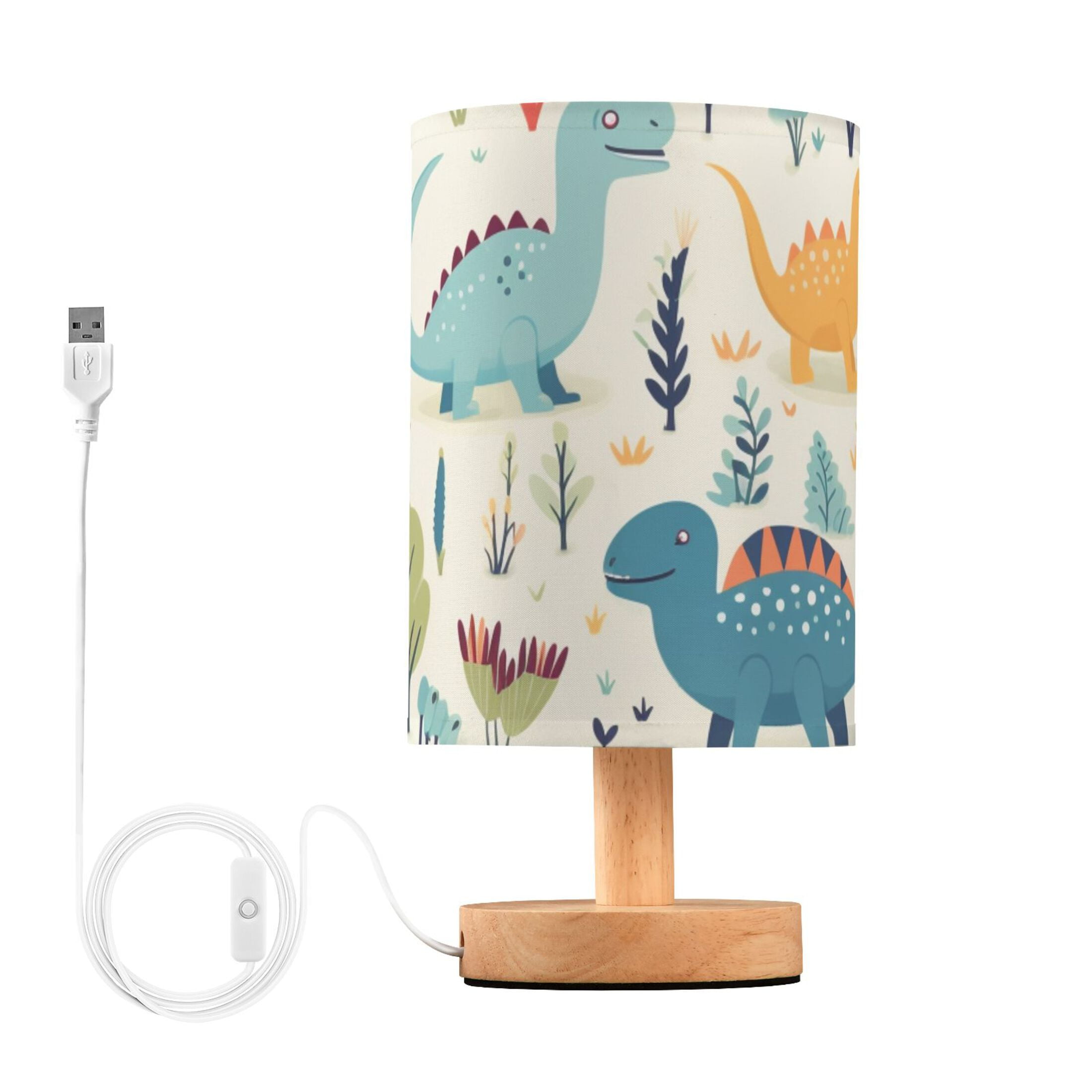 Animals Dinosaurs Bedside Table Lamp LED Warm Lights with USB Charging ...