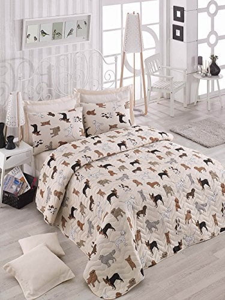 Animals Dogs Bedding, Full/Queen Size Bedspread/Coverlet Set, Dogs ...
