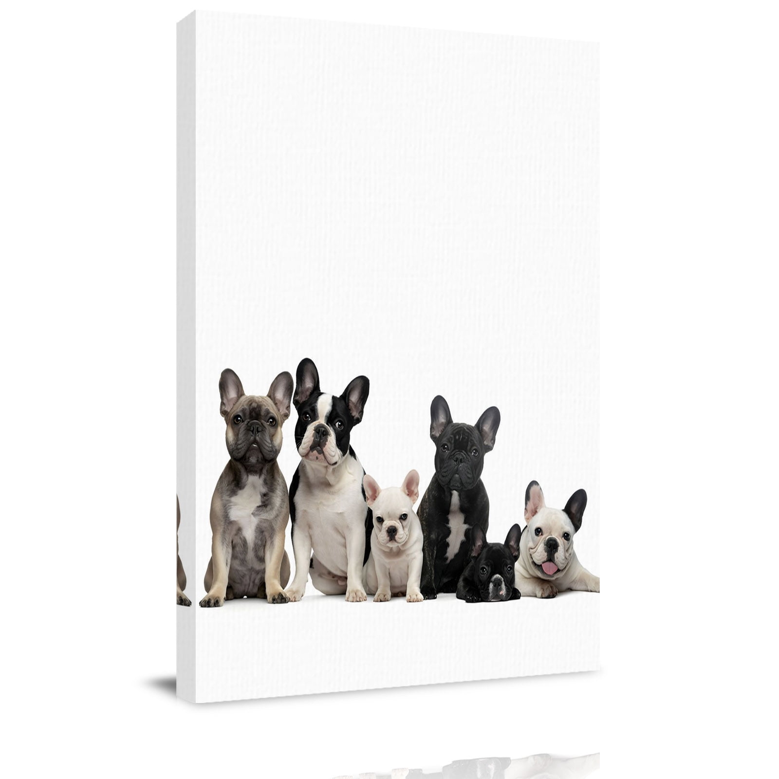 Animals Dogs Canvas Wall Art for Living Room, Cute Bullfight Black Dag ...