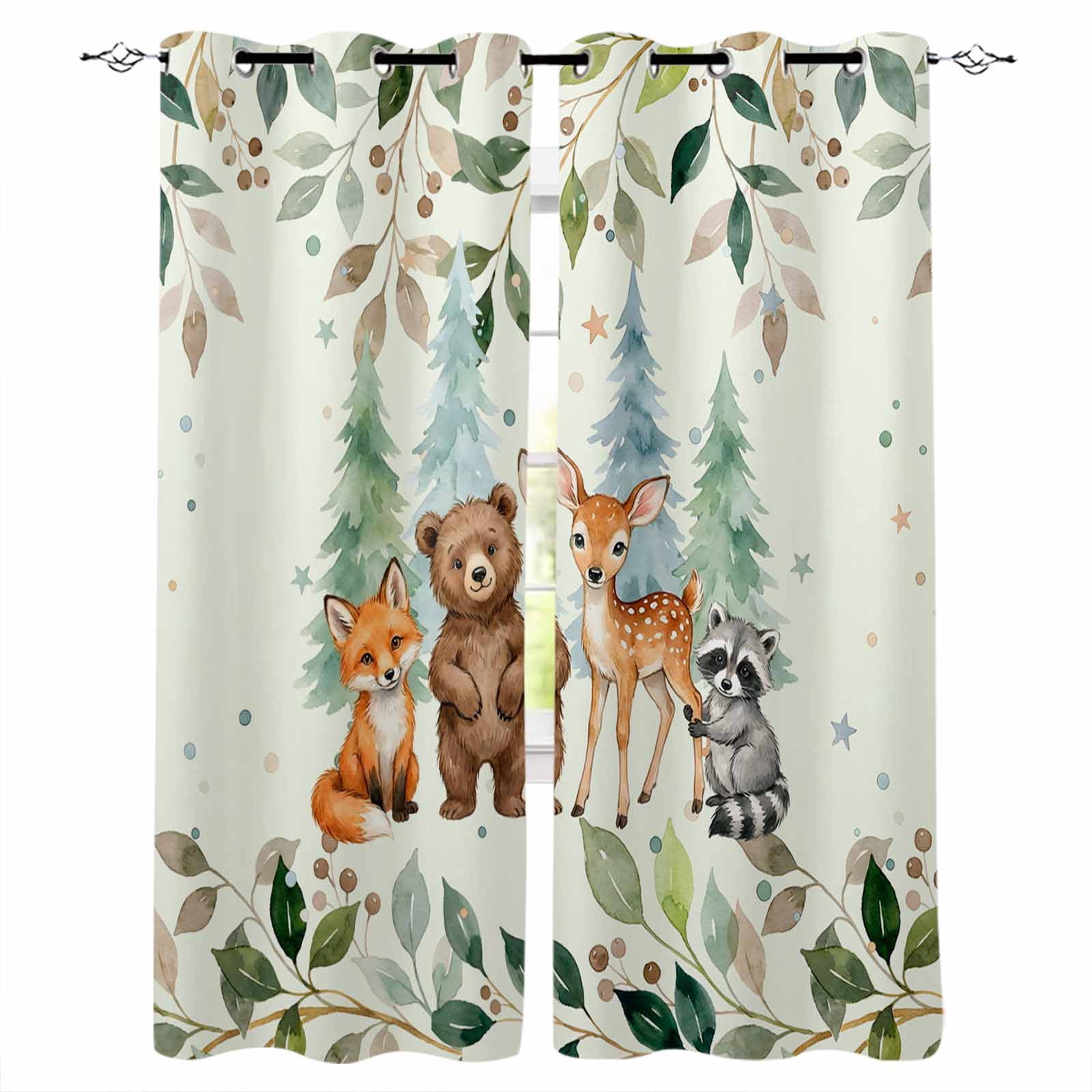 Animals Eucalyptus Leaves Blackout Curtains for Bedroom Living Room ...