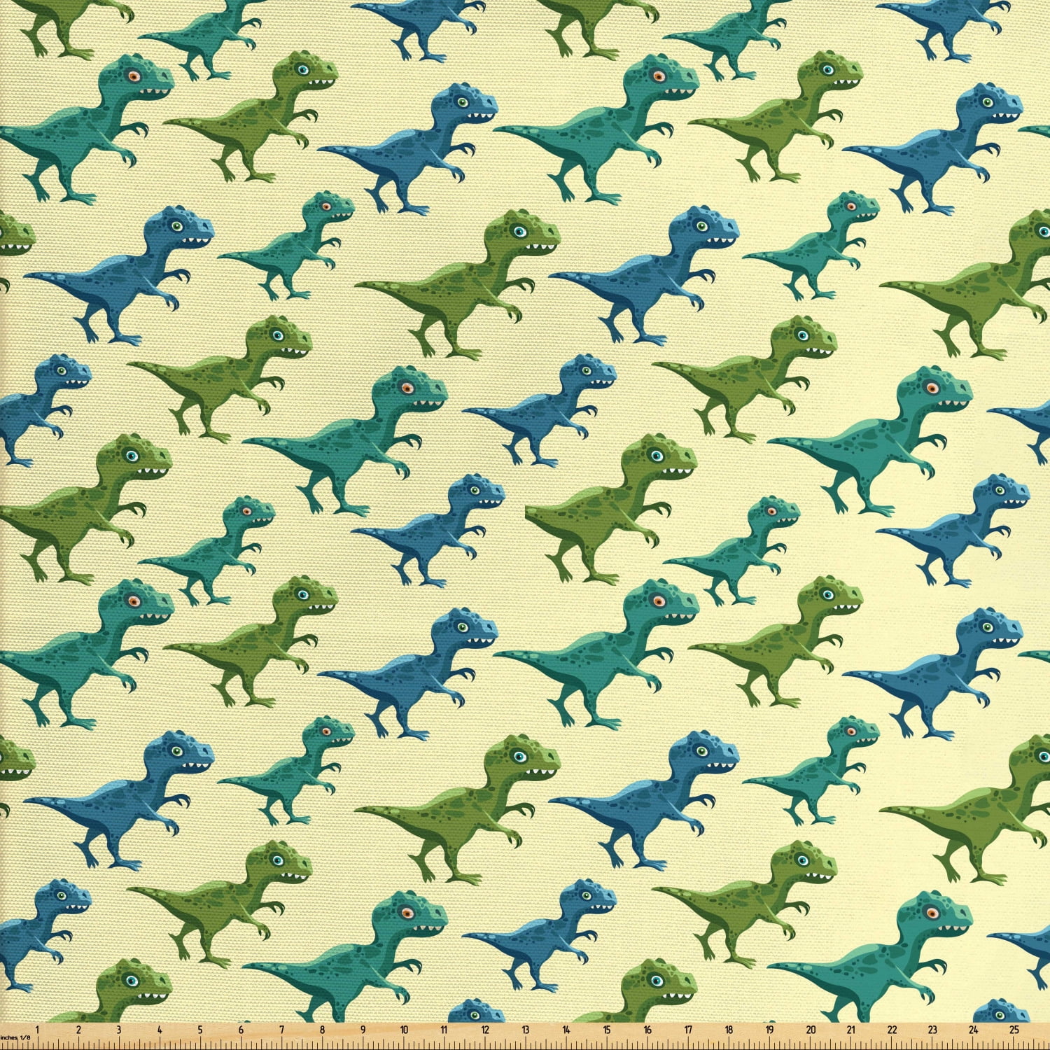 Animals Fabric by the Yard, Jurassic Theme Cartoon Dinosaurs Patterns ...