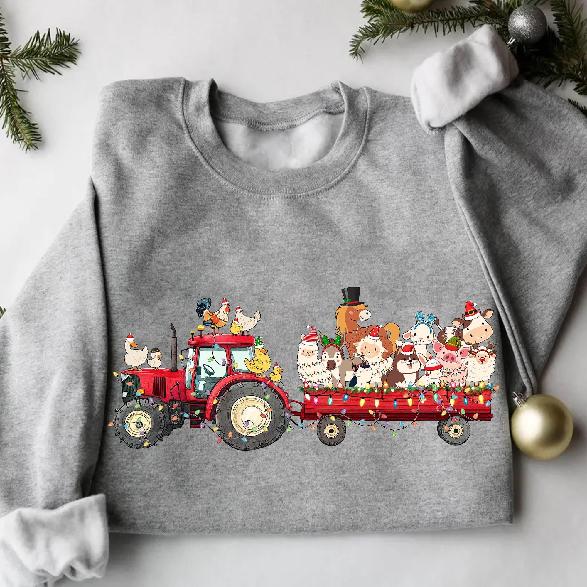 Animals Farm Christmas Shirt, Farm Animals Truck Shirt, Farmer ...